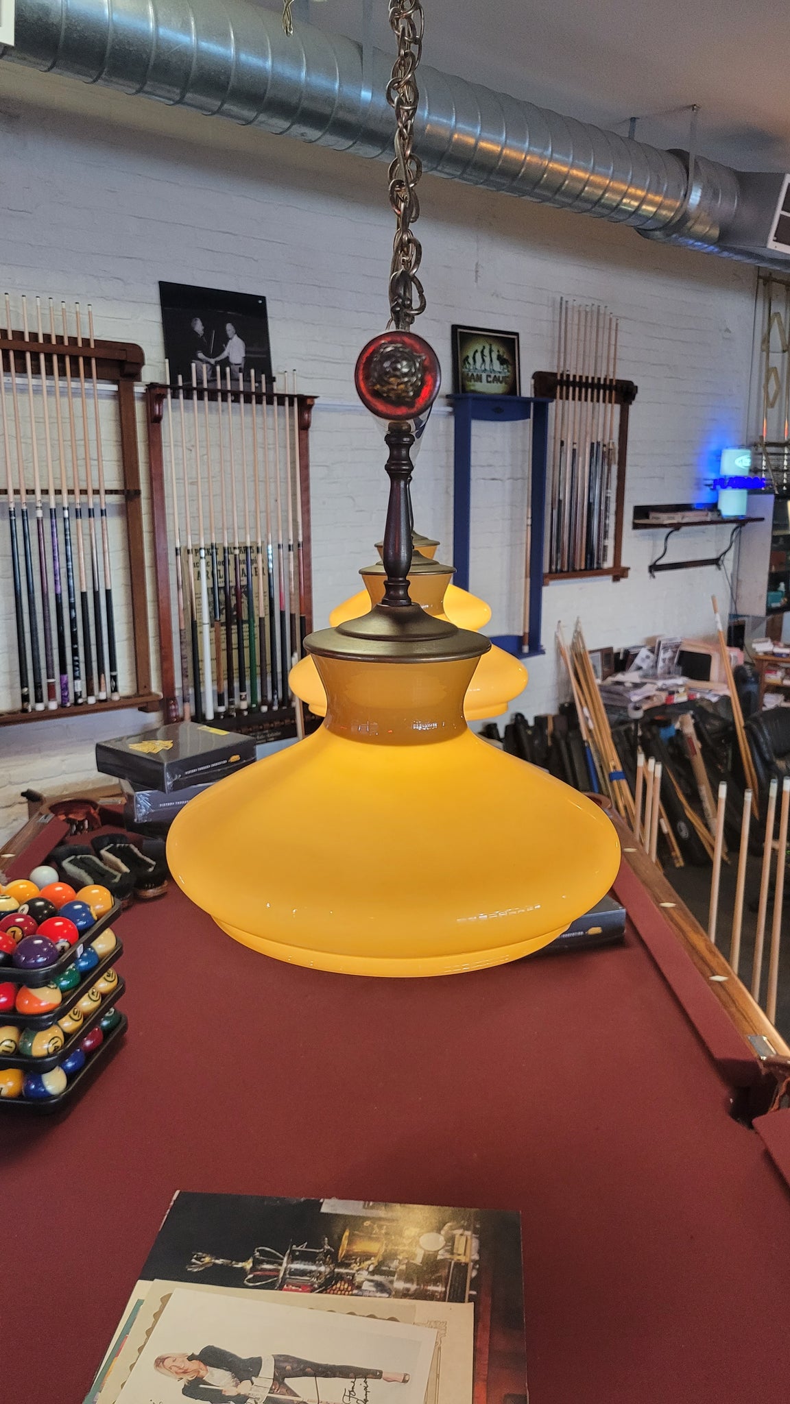 Antique French Pool Table Light Circa 1928 – Buffalo Billiards