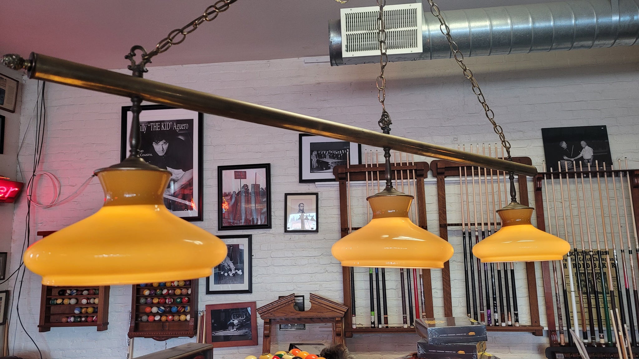 Antique French Pool Table Light Circa 1928 – Buffalo Billiards